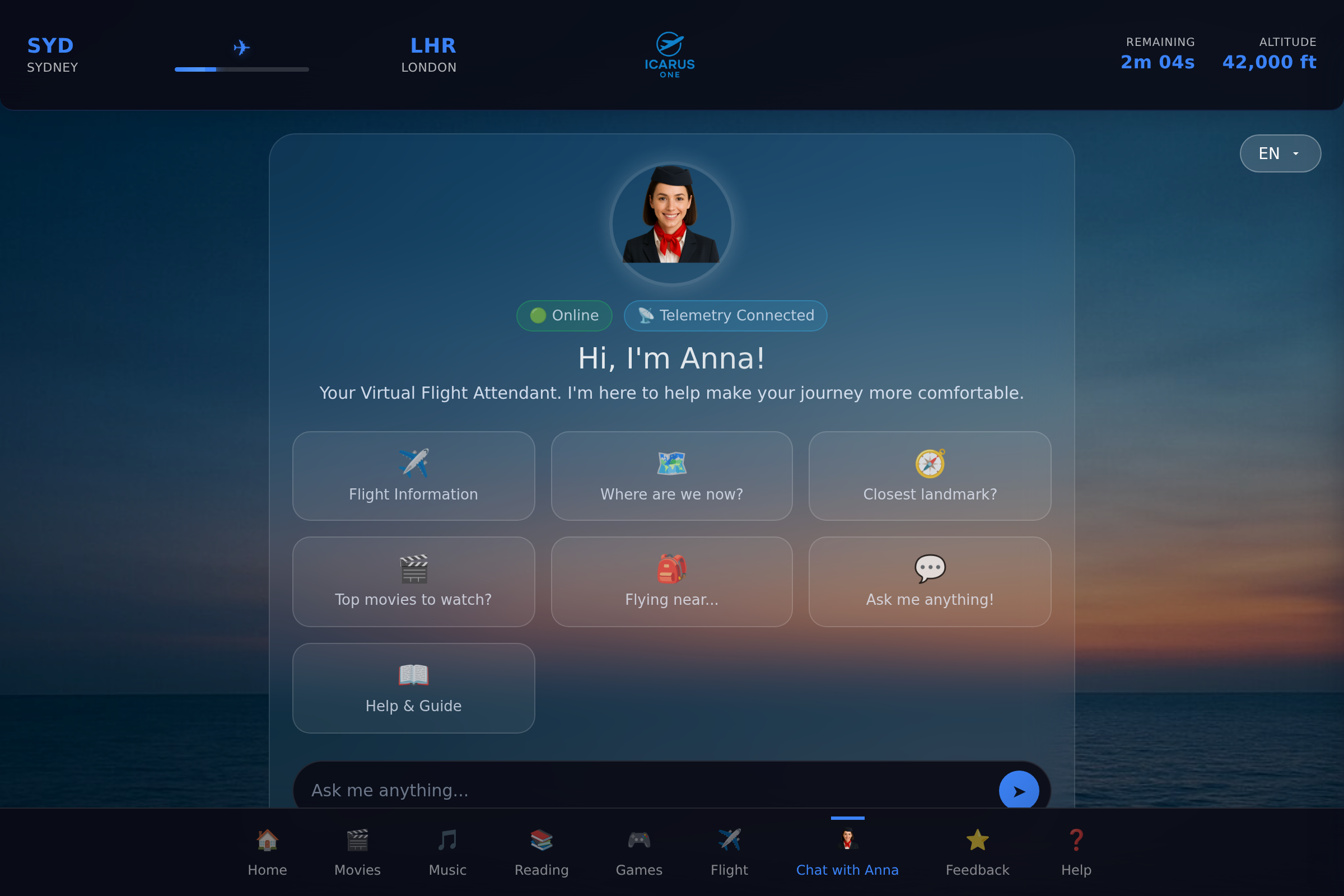 Anna AI Virtual Flight Attendant | Offline AI Assistant for Airlines